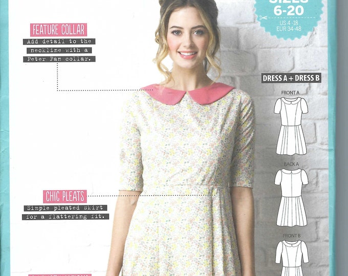 Uncut Simply Sewing Pattern the Libby Dress, Peter Pan Collar Sizes 4 ...