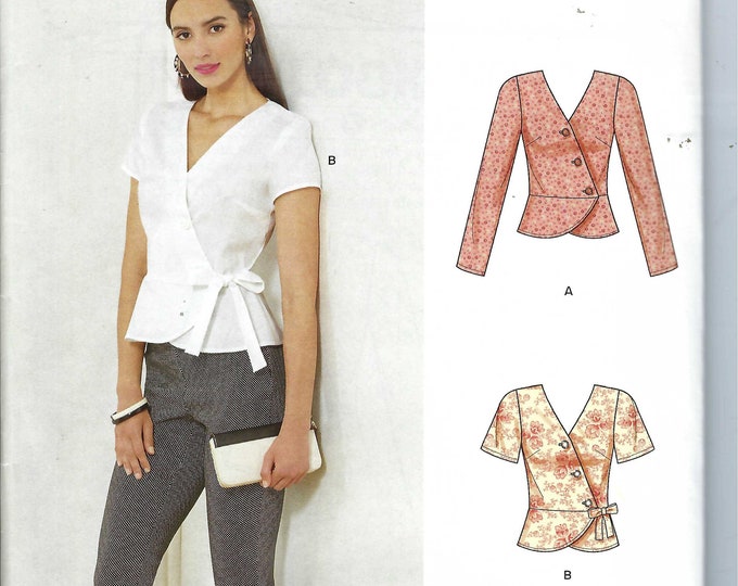 Uncut New Look Sewing Pattern 6700 Misses' Wrap Tops With Button ...