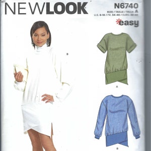 Uncut New Look Sewing Pattern Womens Mini Dress in Misses 6740 Size 6 ...