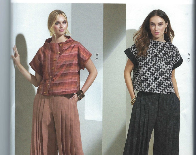 Uncut Vogue Sewing Pattern Women's Pants and Tops, Wide Leg Pants, High ...