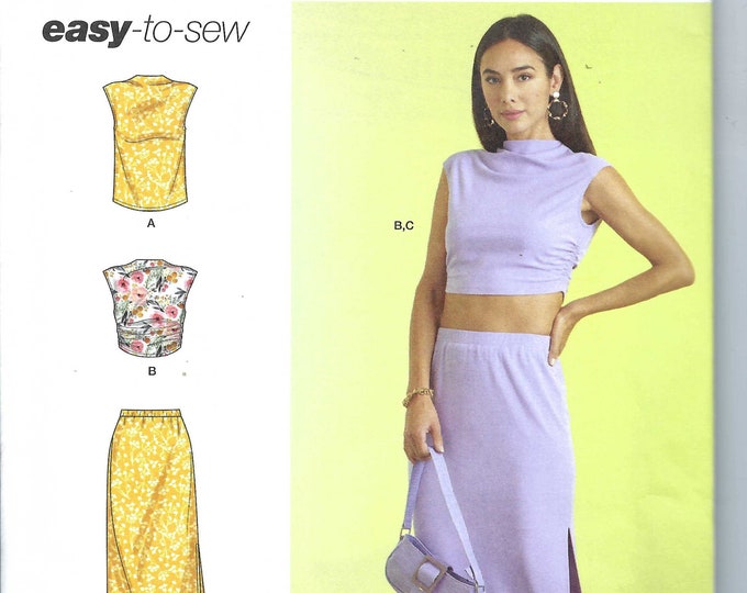 Uncut Simplicity Sewing Pattern 11766 9757 Misses' Knit Top and Skirt ...