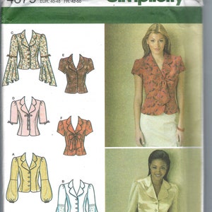 Uncut Simplicity Sewing Pattern 4879 Women Princess Seams Blouse Misses ...