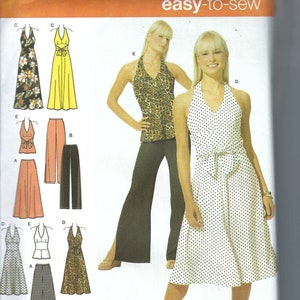 Uncut Simplicity Sewing Pattern 4998 Misses' Easy-to Sew Halter Dress ...