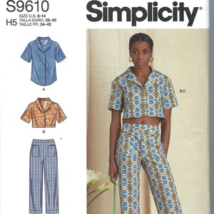Uncut Simplicity Sewing Pattern 11529 9610 Misses' Set of Tops, Cropped ...