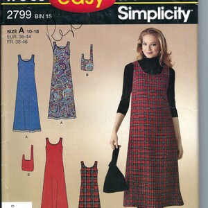 UNCUT Simplicity Sewing Pattern 2799 Simplicity Misses Dress Jumper and ...