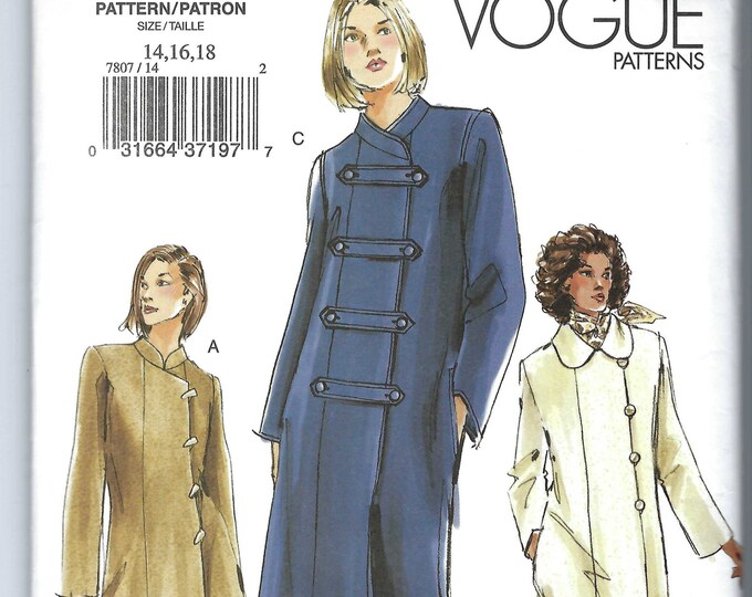 Uncut Vogue Sewing Pattern Vogue Coat Pattern 7807 - Misses ...