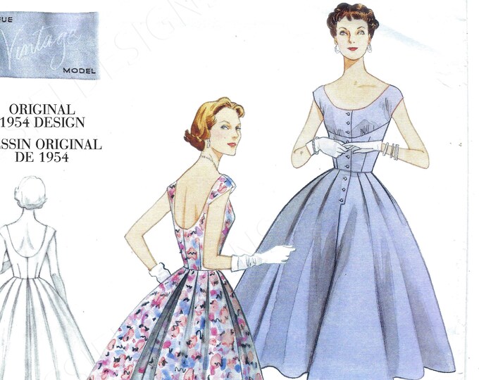 Uncut Vogue Sewing Pattern 2960 Reissue 1954 Vintage Vogue Model Sizes ...