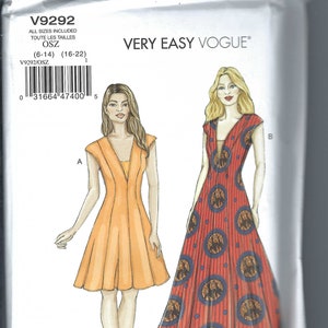 Uncut Vogue Sewing Pattern Women's Dress and Dickie, Formal Dress, Fit ...