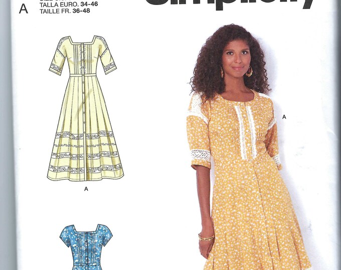 Uncut Simplicity Sewing Pattern 11453 9542 Womens Button Down Dress in ...