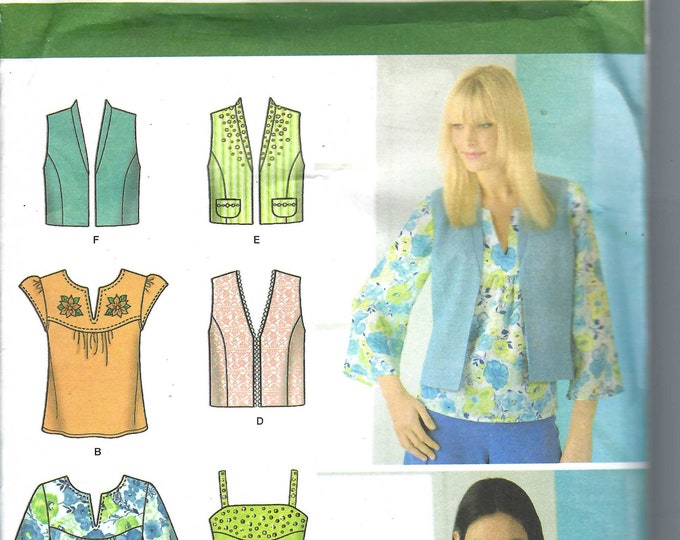 Uncut Simplicity Sewing Pattern Lined Vest in 2 Lengths & Tops ...