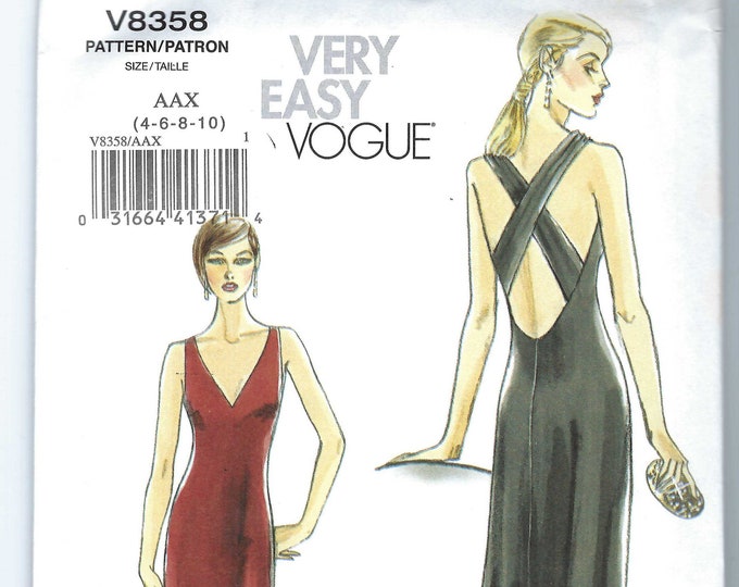 Uncut Vogue Sewing Pattern 8358 Misses Dress Size 4-10 12-18 FF - Etsy