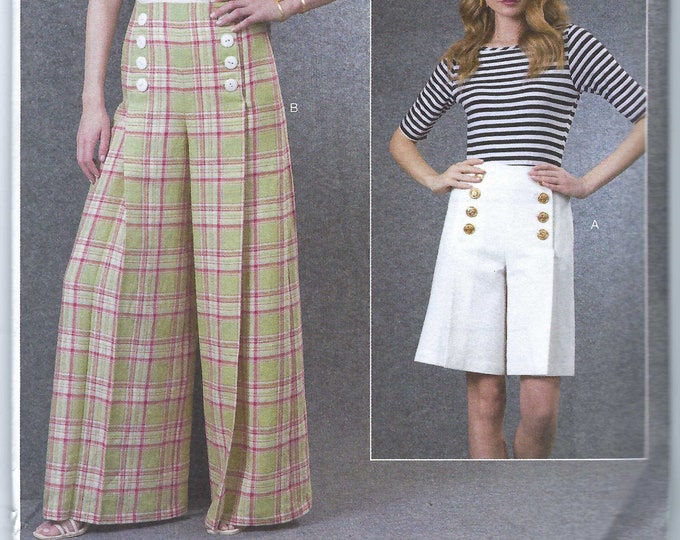 Uncut Vogue Sewing Pattern Womens Pants and Shorts, Wide Leg Pants ...
