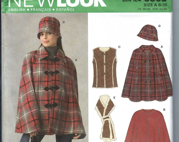 Uncut New Look Sewing Pattern 6658 Retro Cape Size 8-18 FF - Etsy