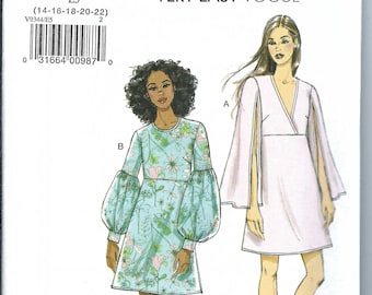 Uncut Vogue Sewing Pattern 1265, Deep V-neck Dress, Pamella Roland ...