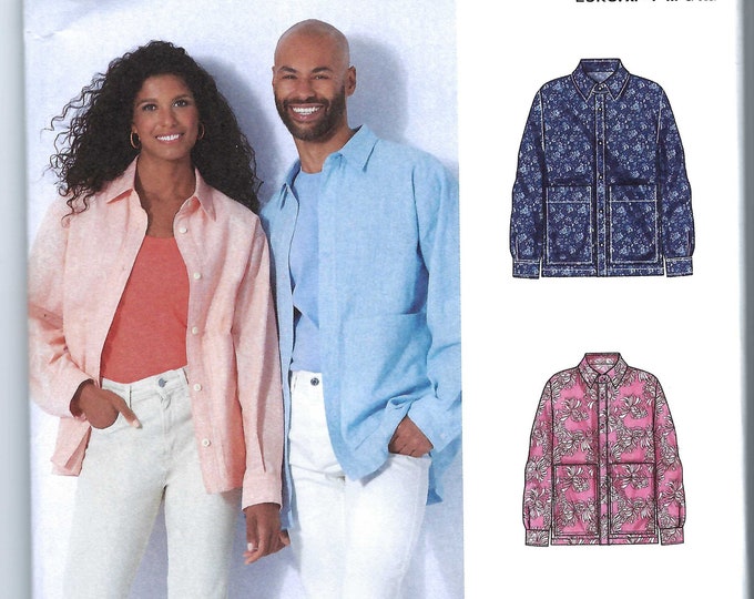 Uncut New Look Sewing Pattern 6724 Collared Button Up, Unisex/men/women ...