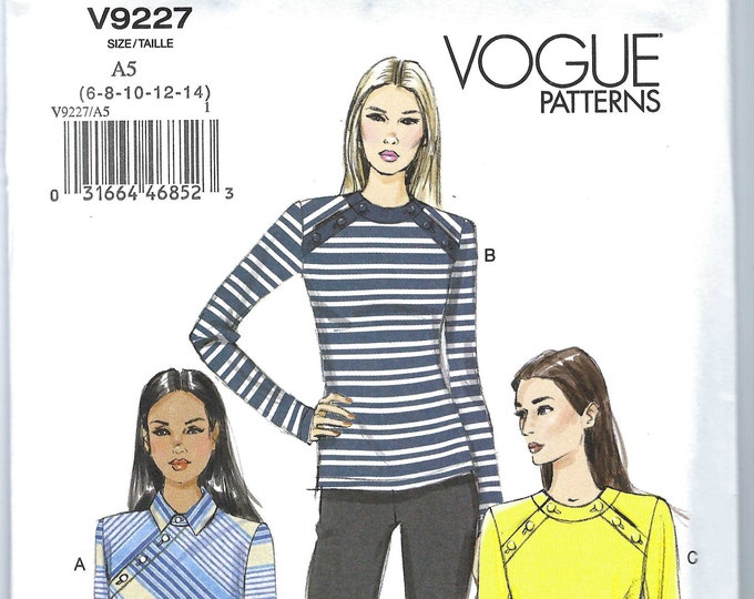 Uncut Vogue Sewing Pattern Womens Knit Tops, Fitted Tops, Long Sleeve ...