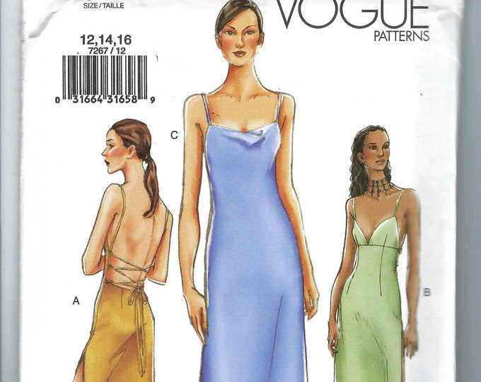Uncut Vogue Sewing Pattern 7267, Women’s Size 12-14-16 Evening Dress ...
