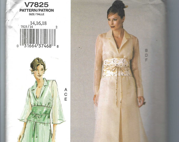 Uncut Vogue Sewing Pattern 7825 Dress Evening Gown Sewing Pattern Size ...