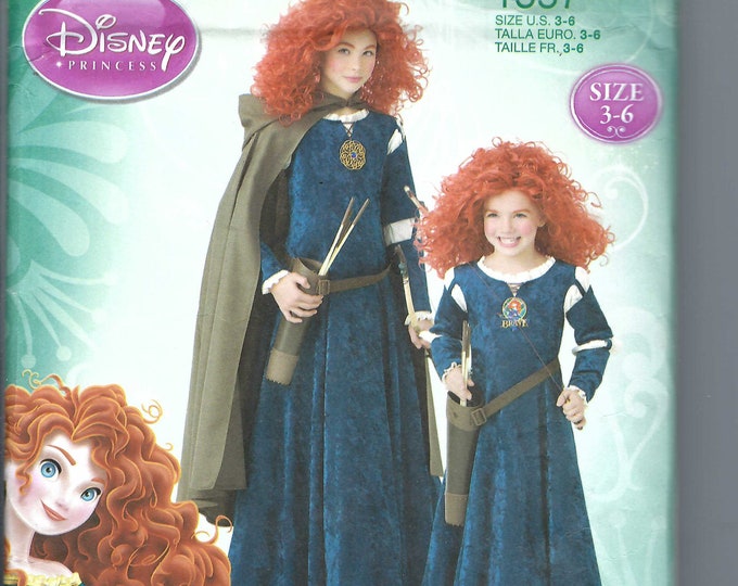 Uncut Simplicity Pattern Sewing 1557 Girls Disney Merida Warrior ...