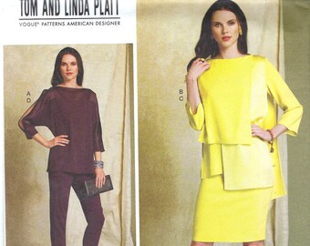 Uncut Vogue Sewing Pattern Wrap Top With Sleeve and Collar Variations ...