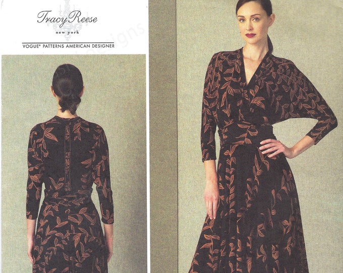 Uncut Vogue Sewing Pattern 1405 Tracy Reese Dress. V Neck - Etsy
