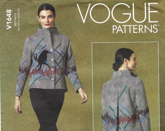 Designer Sewing Pattern for Women's Jacket Vogue 1648 by - Etsy