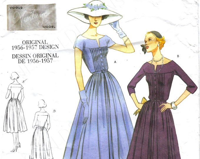 Uncut Vogue Sewing Pattern 1044 Vintage Design Women's Dress & Belt ...