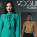 Uncut Vogue Sewing Pattern Womens Tops, Button Front Tops, Long Sleeve ...