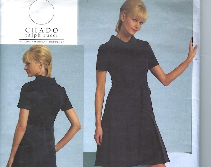 Uncut Vogue Sewing Pattern 1107 Lined A-line Dress Belt Sewing Pattern ...