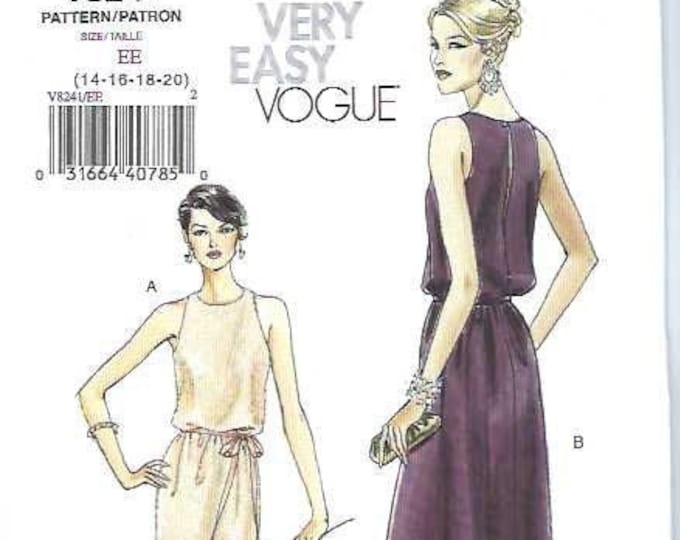 Uncut Vogue Sewing Pattern 8241 Easy Fitting Evening Dress With ...
