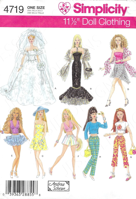 Uncut Simplicity Sewing Pattern 4719 Fashion Doll Clothes - Etsy