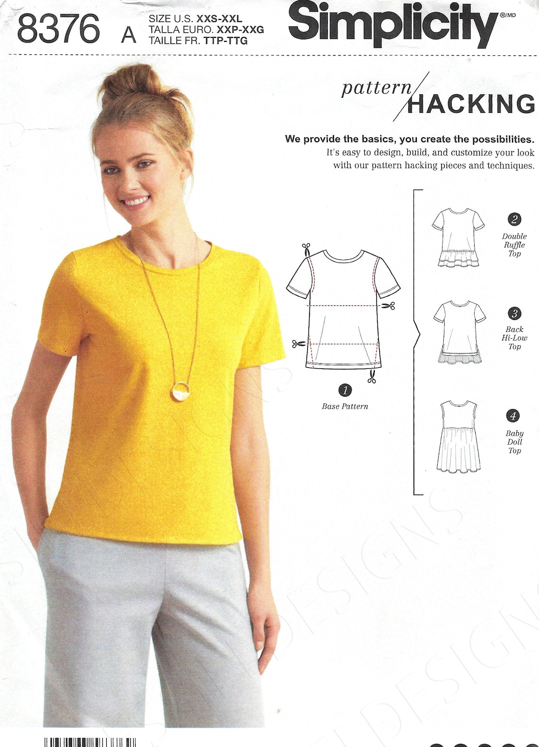 Uncut Simplicity Sewing Pattern 658 8376 Sewing Pattern Shirt Top ...