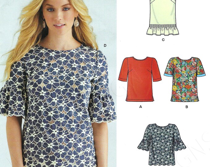 Uncut New Look Sewing Pattern 6434 Easy Tops Blouses Sewing Pattern ...