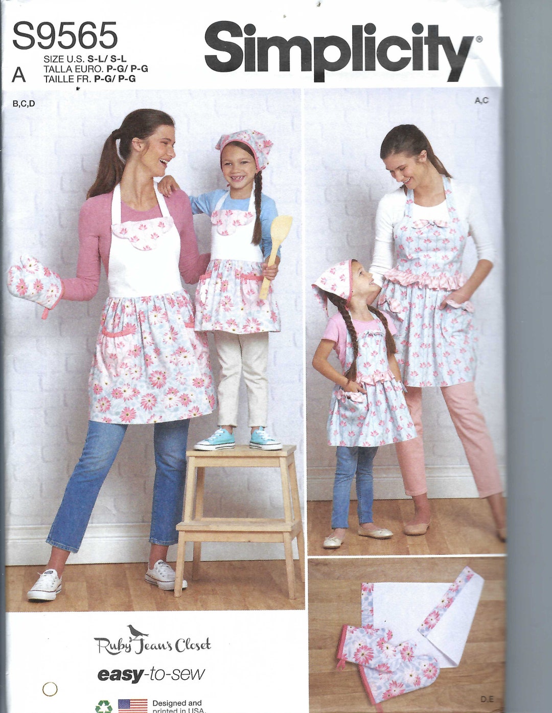 Uncut Simplicity Sewing Pattern Ruby Jeans Closet 9565 11462~children's and Misses' Aprons and ...