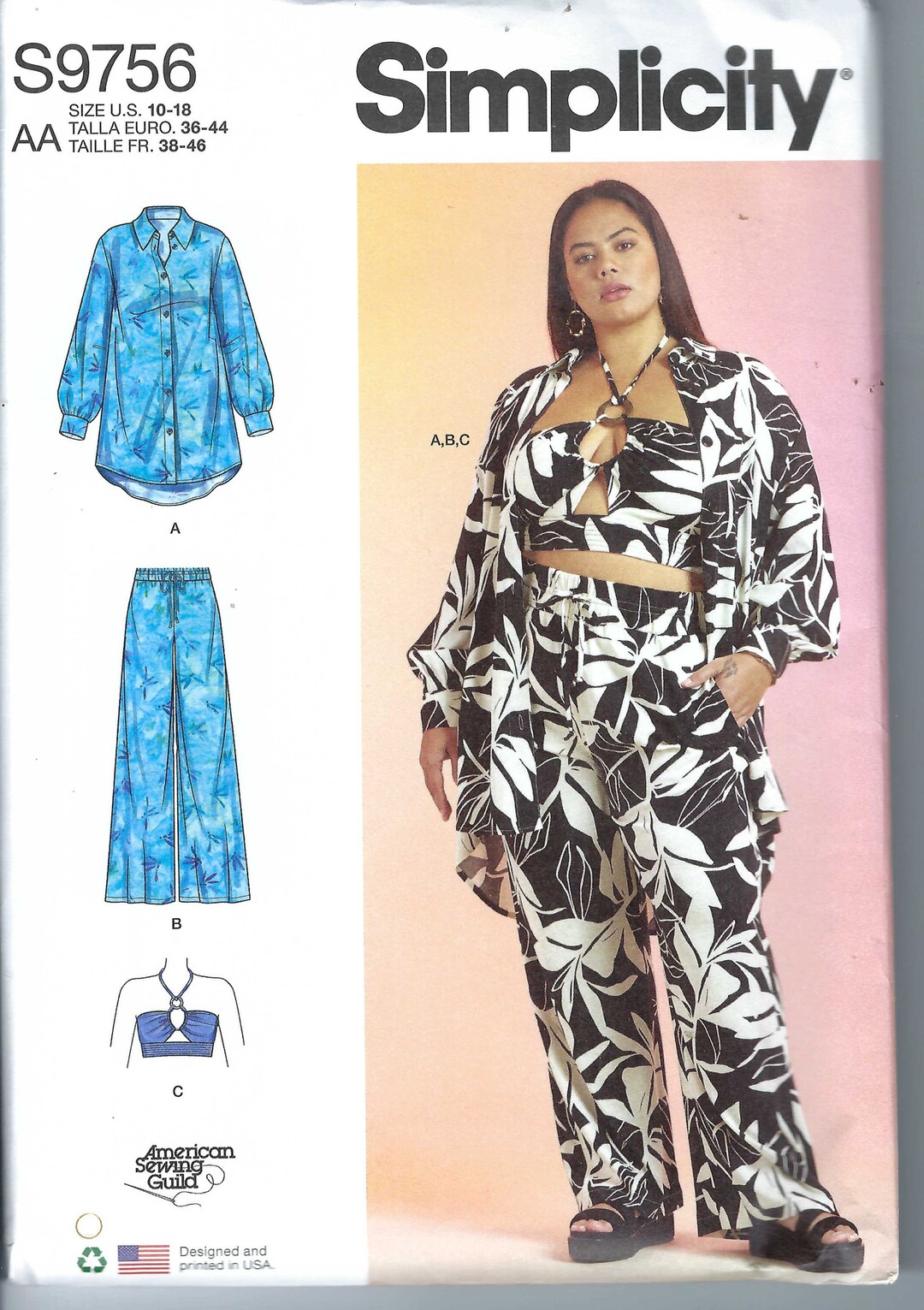 Uncut Simplicity Sewing Pattern Women's Top, Pants, and Crop Top ...