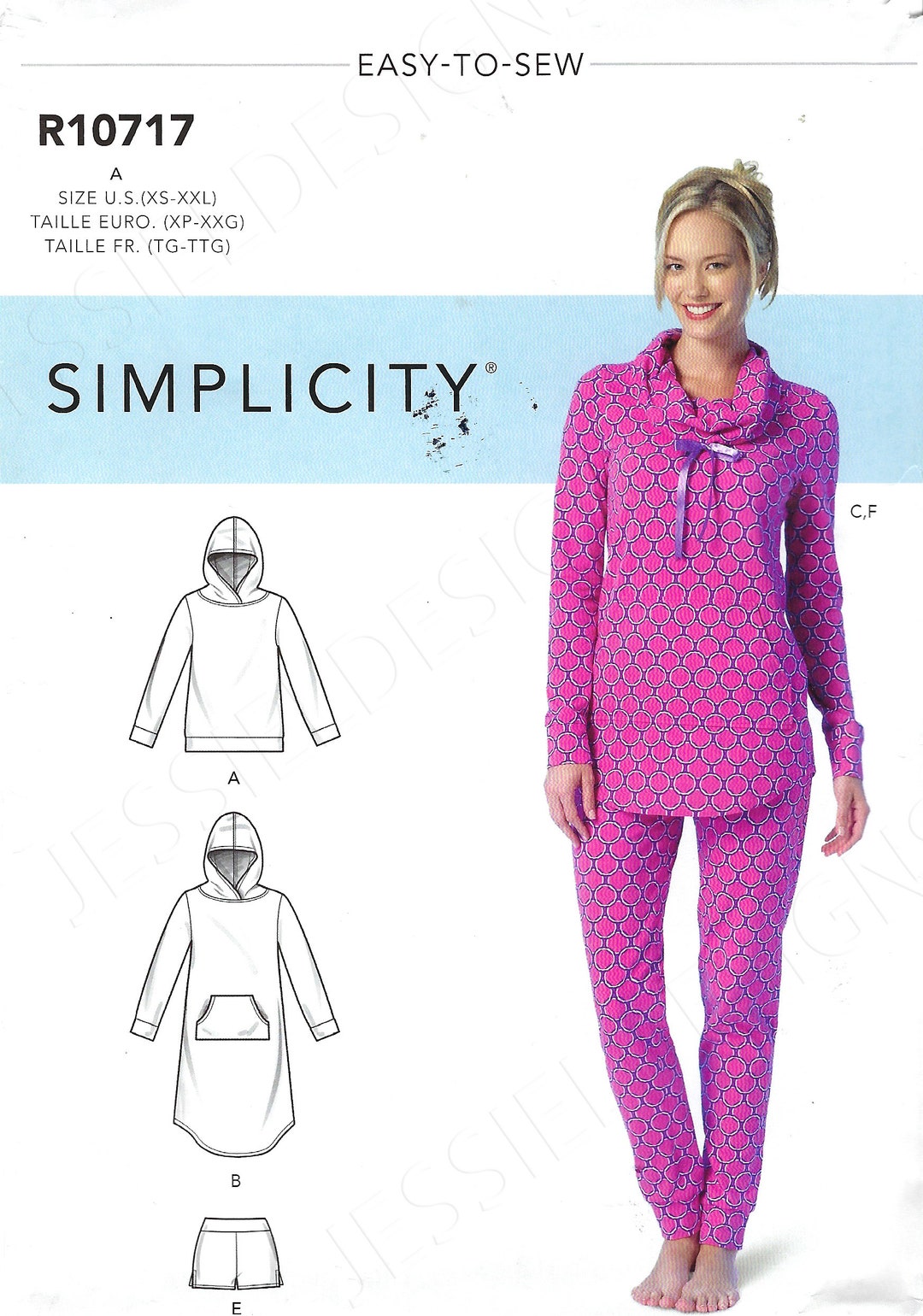 Uncut Simplicity Sewing Pattern 10717 9210 Misses' Tops, Dress, Shorts ...