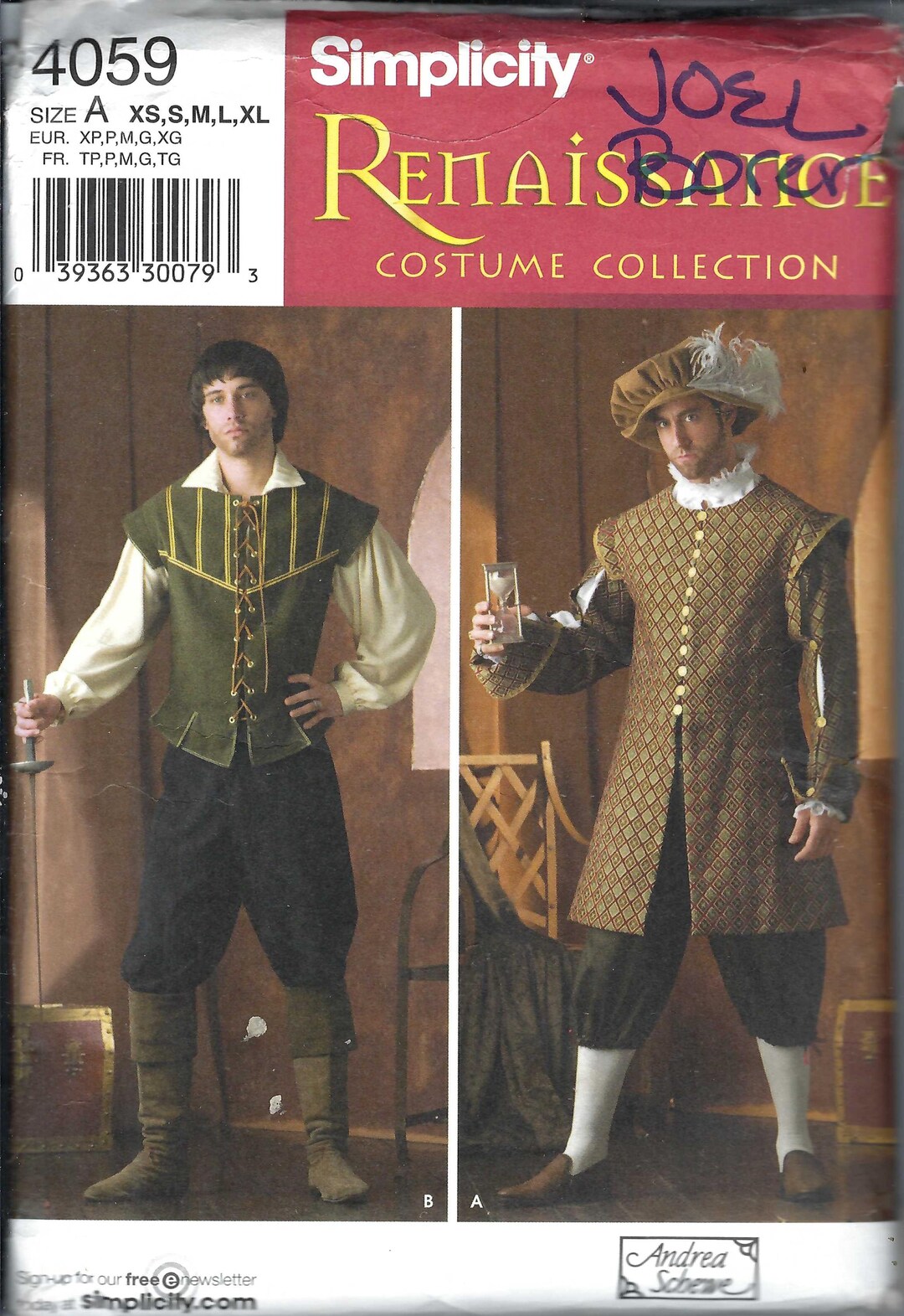 Uncut Simplicity Sewing Pattern 4059 Renaissance Medieval Historical ...