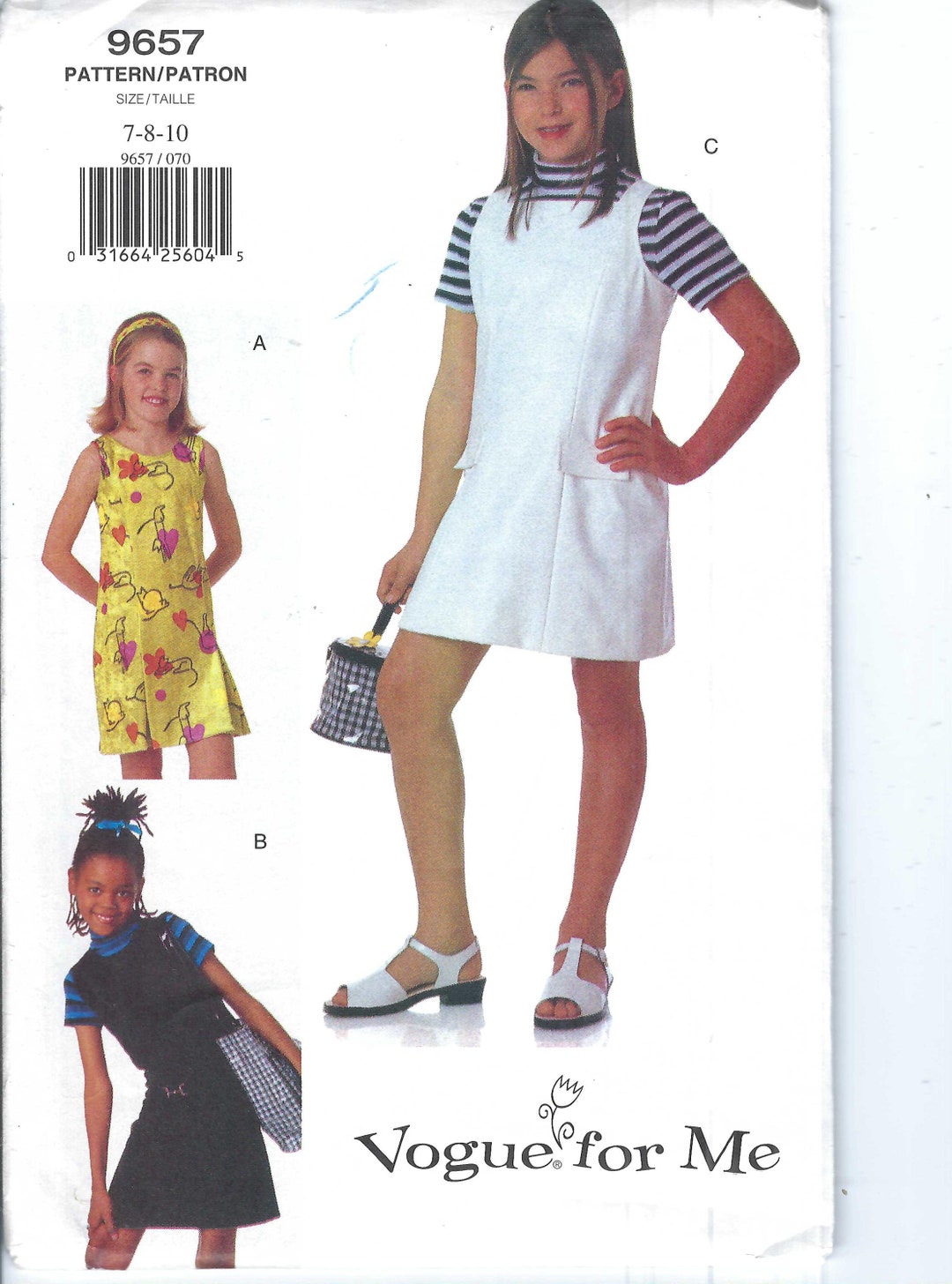 Uncut Vogue Sewing Pattern 9657 Vintage Vogue for Me Girl's Dress ...