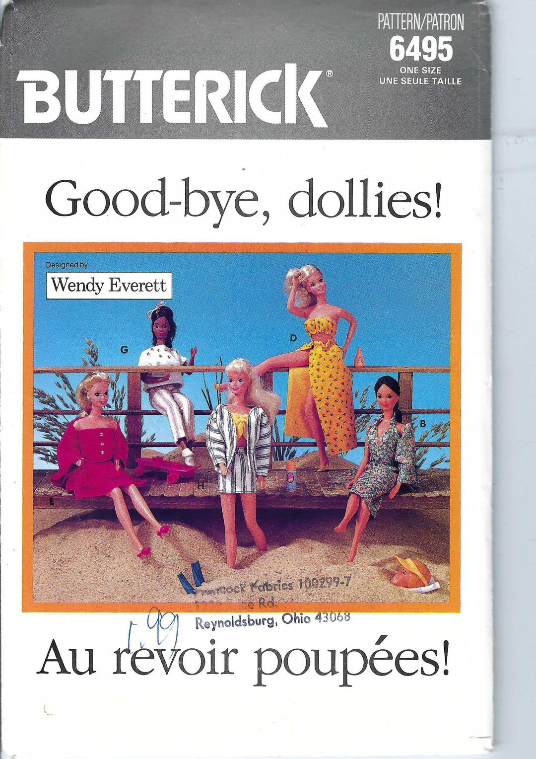 Uncut Vintage Butterick Sewing Pattern 6495 481 Good-bye Dollies 80s ...