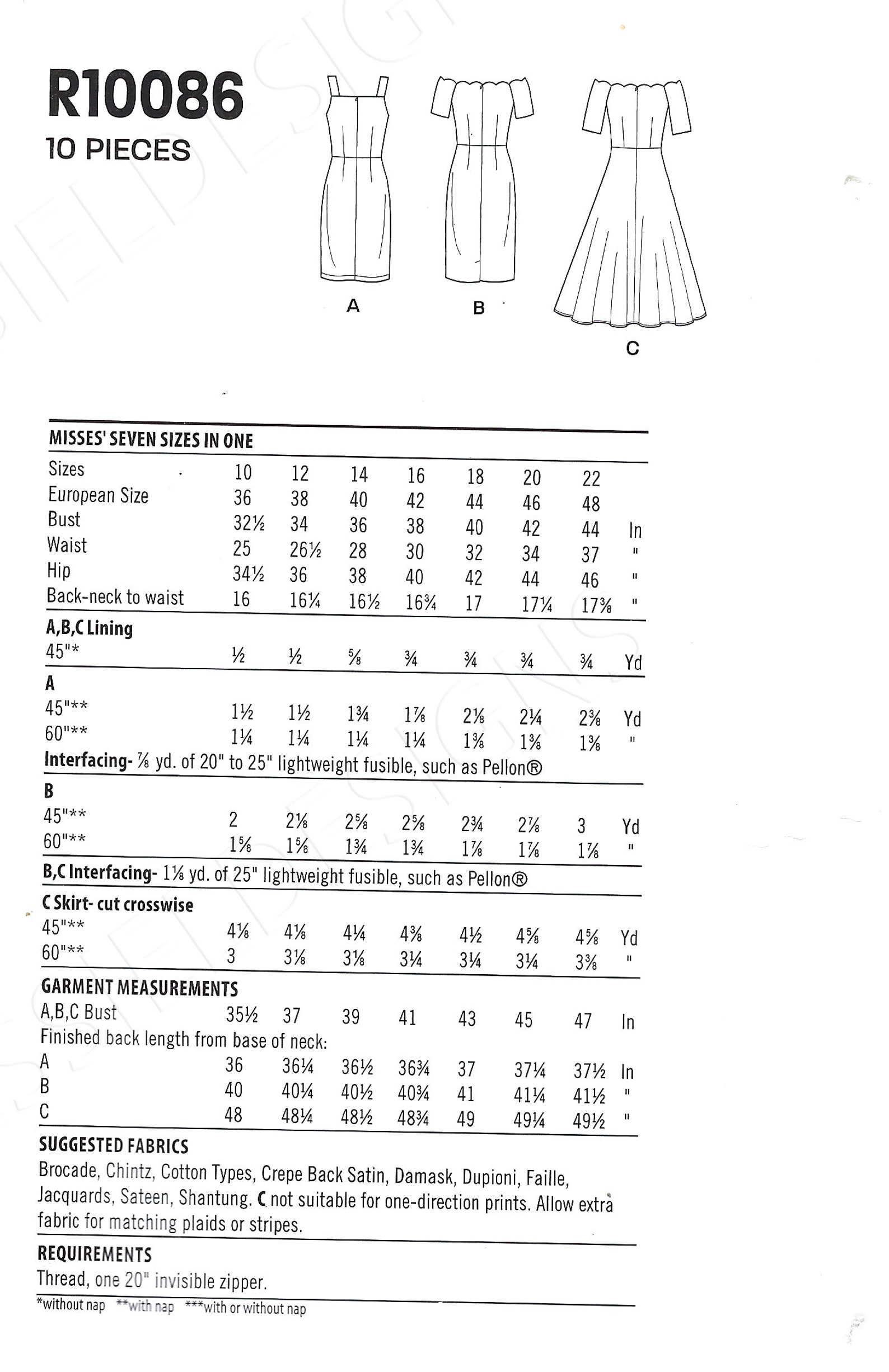 Uncut New Look Sewing Pattern 6615 or 10086 for Dress - Etsy