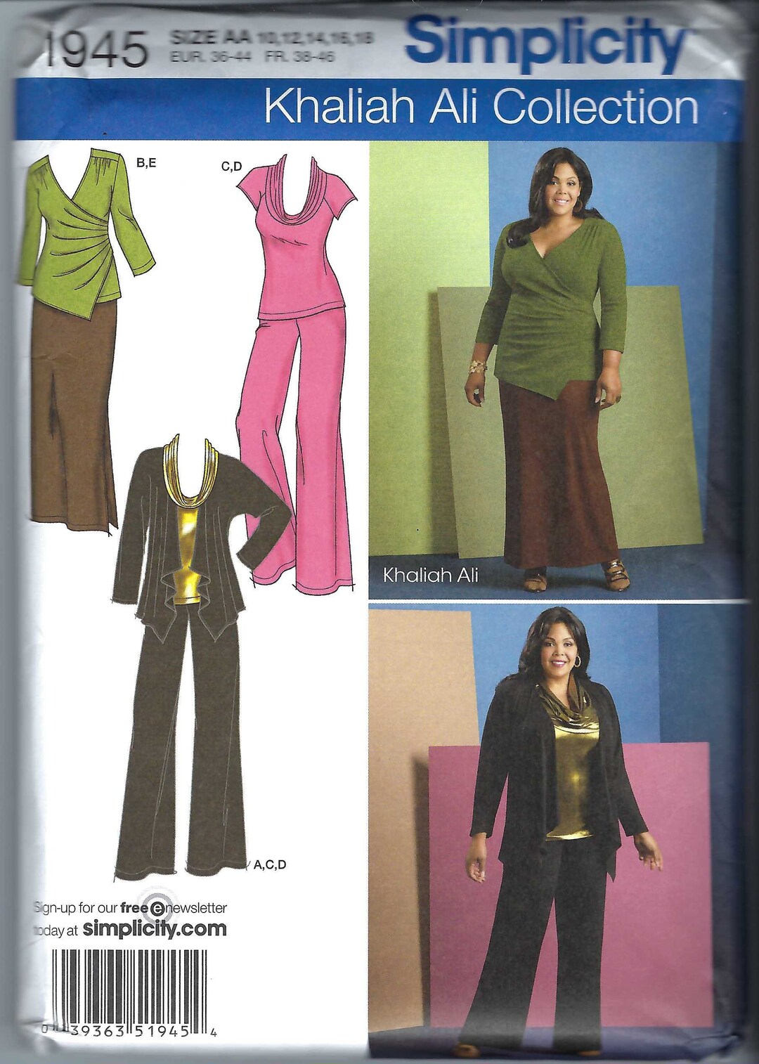 Uncut Simplicity Sewing Pattern Khaliah Ali Coordinates Pattern 1945 ...