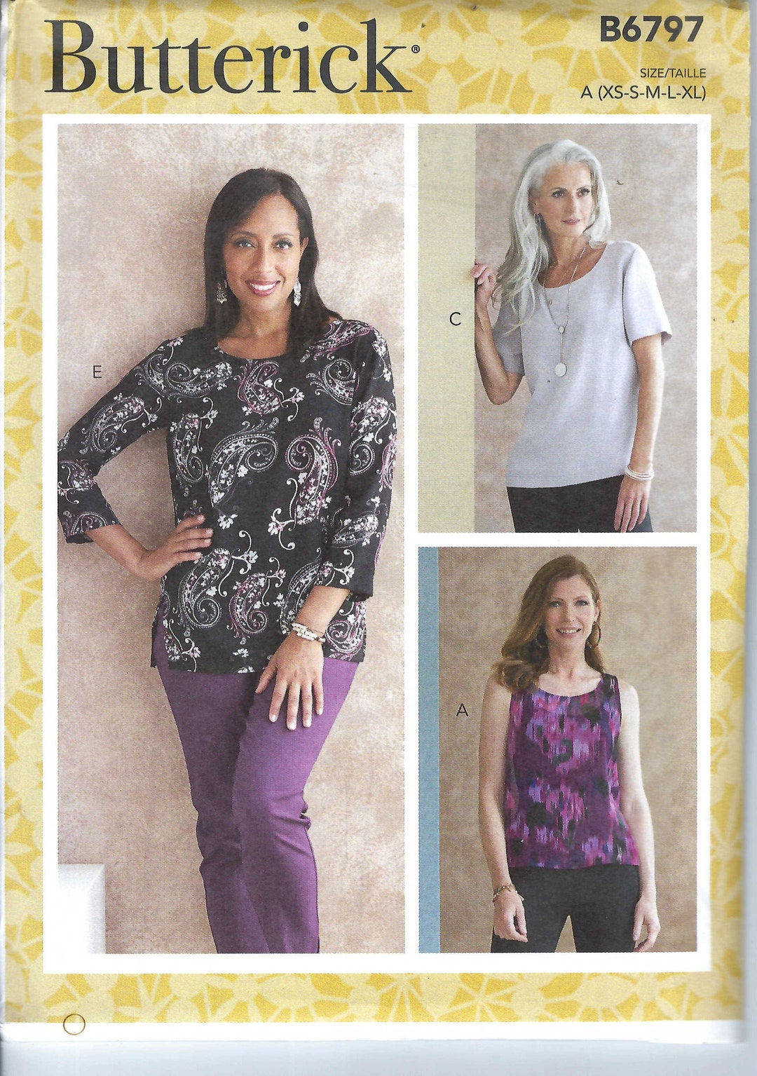 Uncut Butterick Sewing Pattern Top Misses' Size 4-22 6797 Uncut Pattern ...