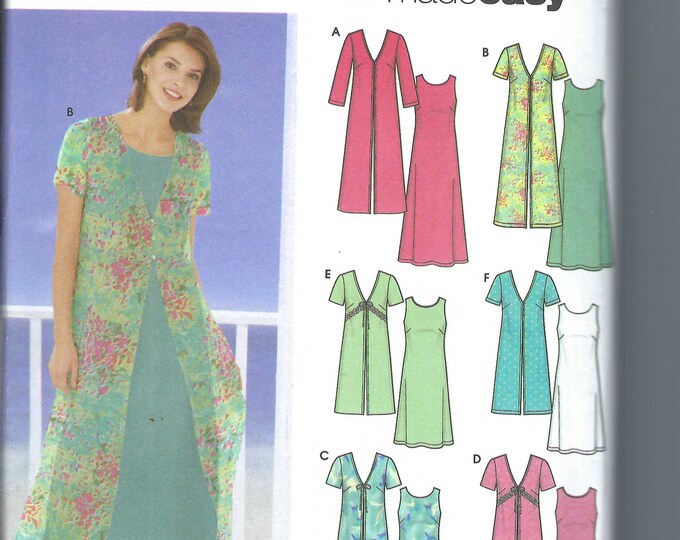 Uncut Simplicity Sewing Pattern 5551 Misses Dress Duster Plus Sizes 6 ...