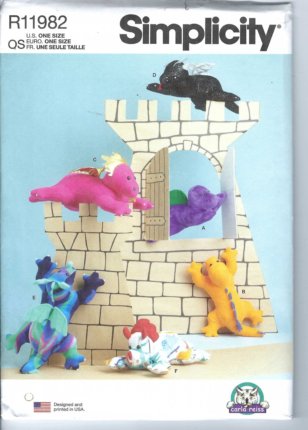 Uncut Simplicity Sewing Pattern 11982 9876 Plush Dinosaurs and Dragons ...
