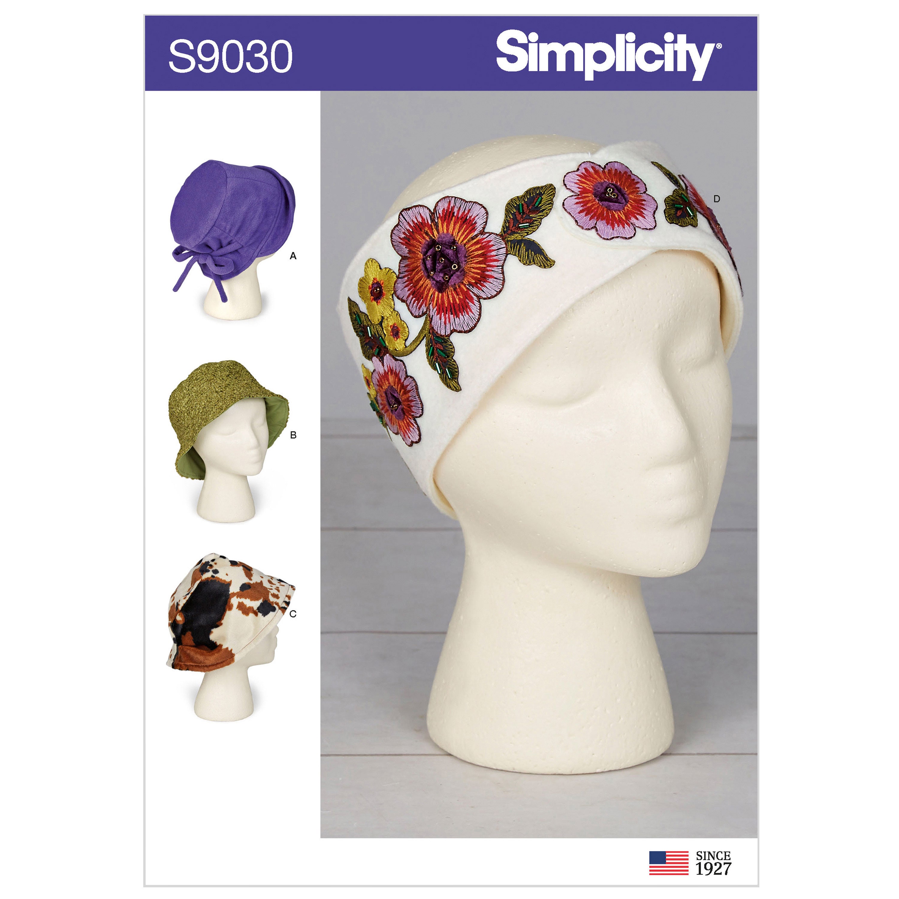 Uncut Simplicity Sewing Pattern 9424 10359 9030 Misses' Hats & Headband ...