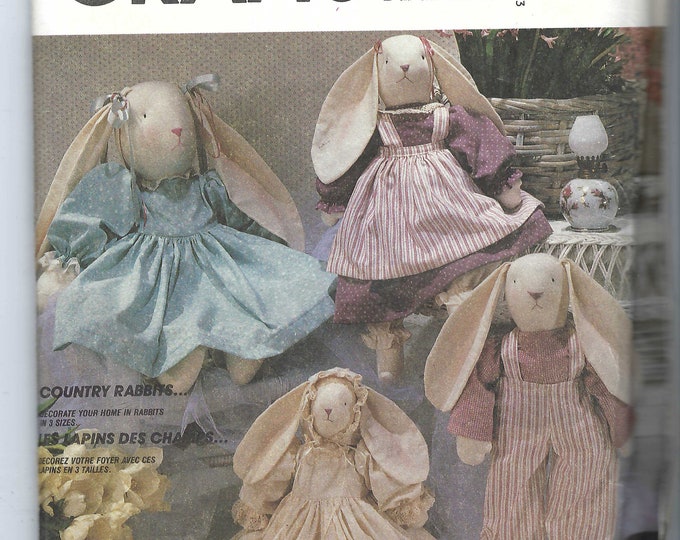 Uncut Vintage Mccalls Sewing Pattern Stuffed Bunnies 3 Sizes Country ...