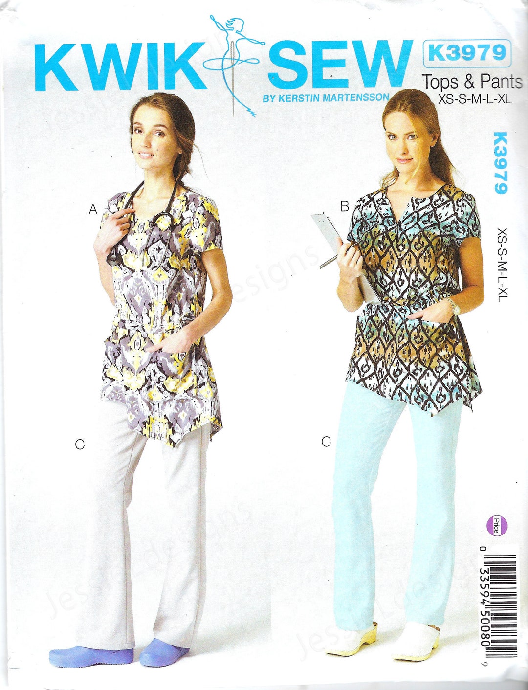 Uncut Kwik Sewing Pattern 3979 Woman's Top and Pants Pattern Size X's ...