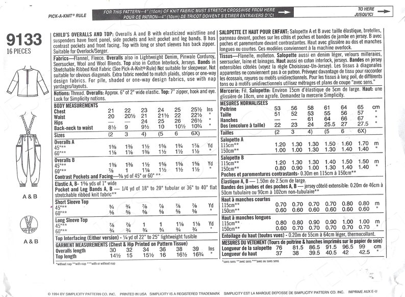 Uncut Vintage Simplicity Sewing Pattern 9133 Child Girls Boys - Etsy