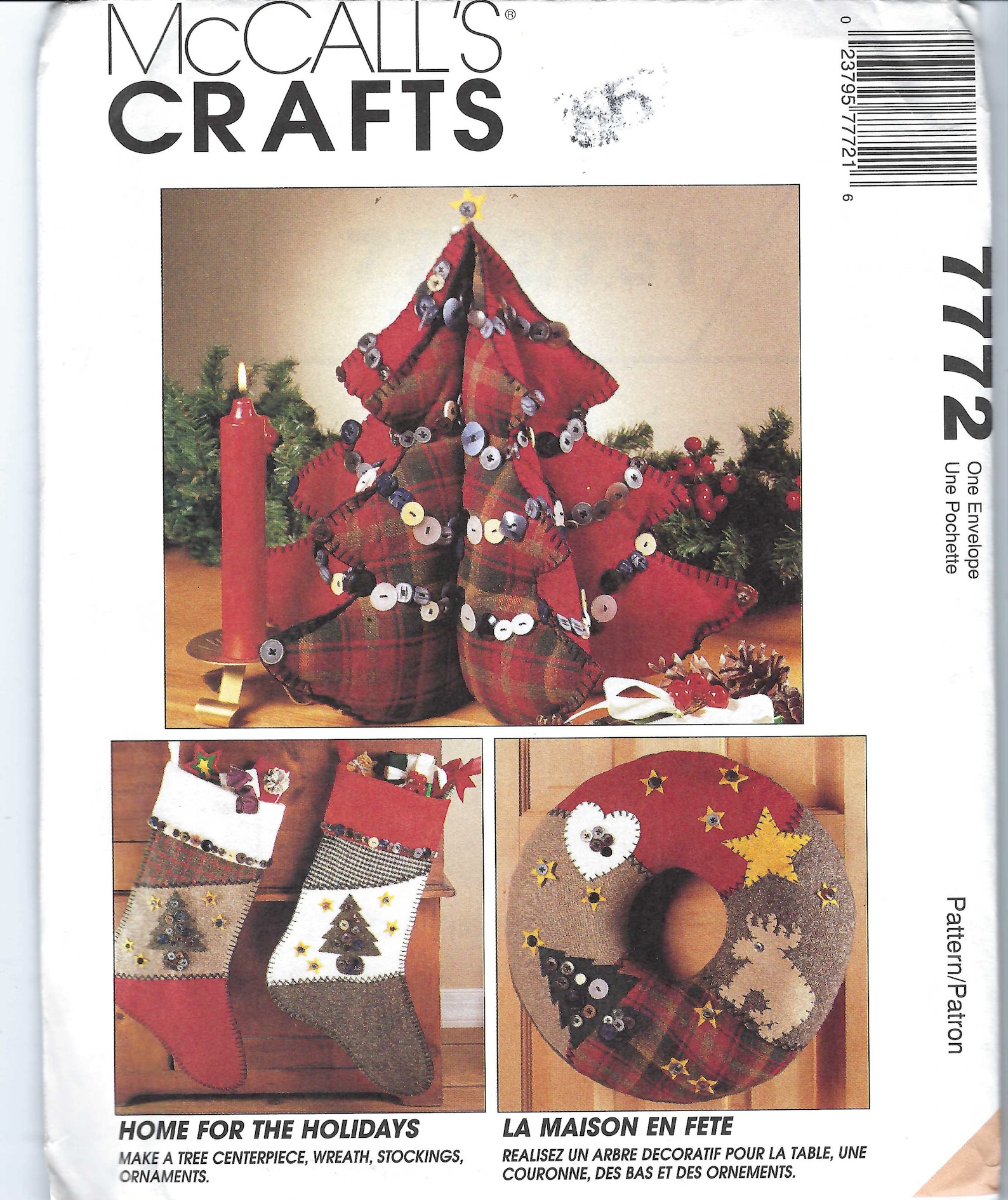 Uncut Mccalls Sewing Pattern 7772 Christmas Decorations Set - Etsy