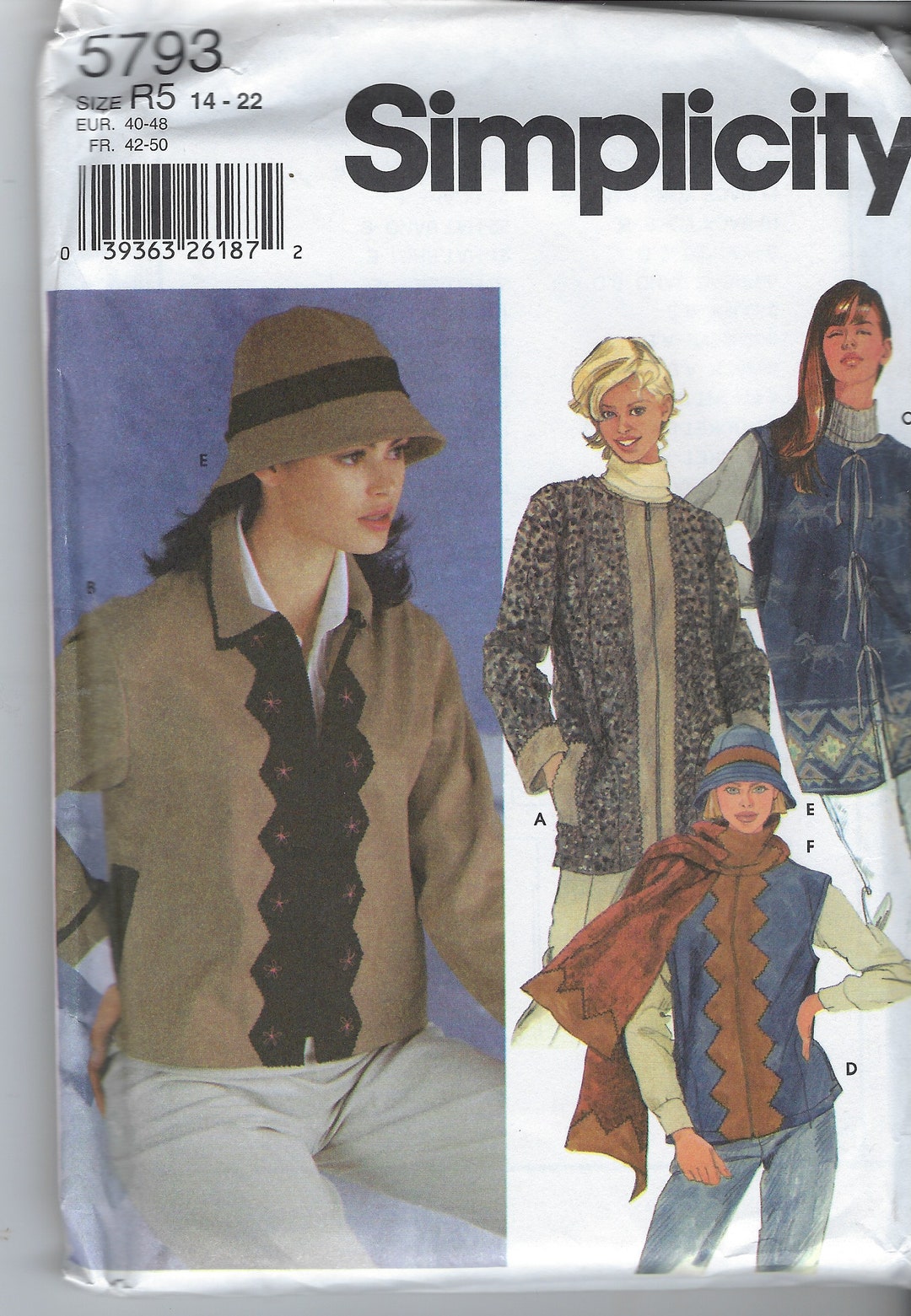 Uncut Simplicity Sewing Pattern 5793 Sewing Pattern Misses Jacket or ...